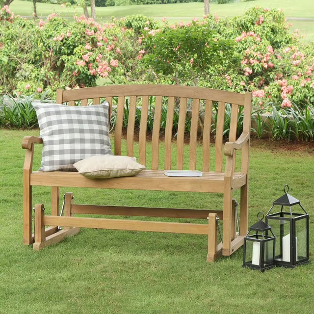 4' Teak Glider Bench – Marthas Collections